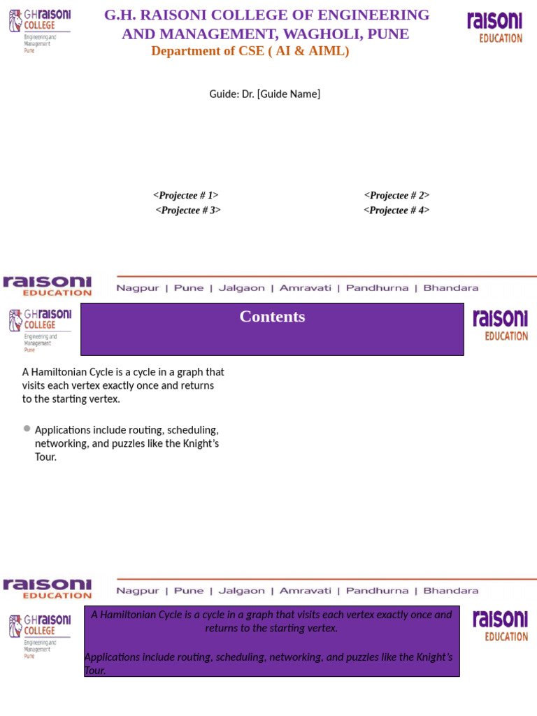 Hamiltonian Cycle Presentation With Diagrams | PDF | Theoretical Computer Science | Graph Theory