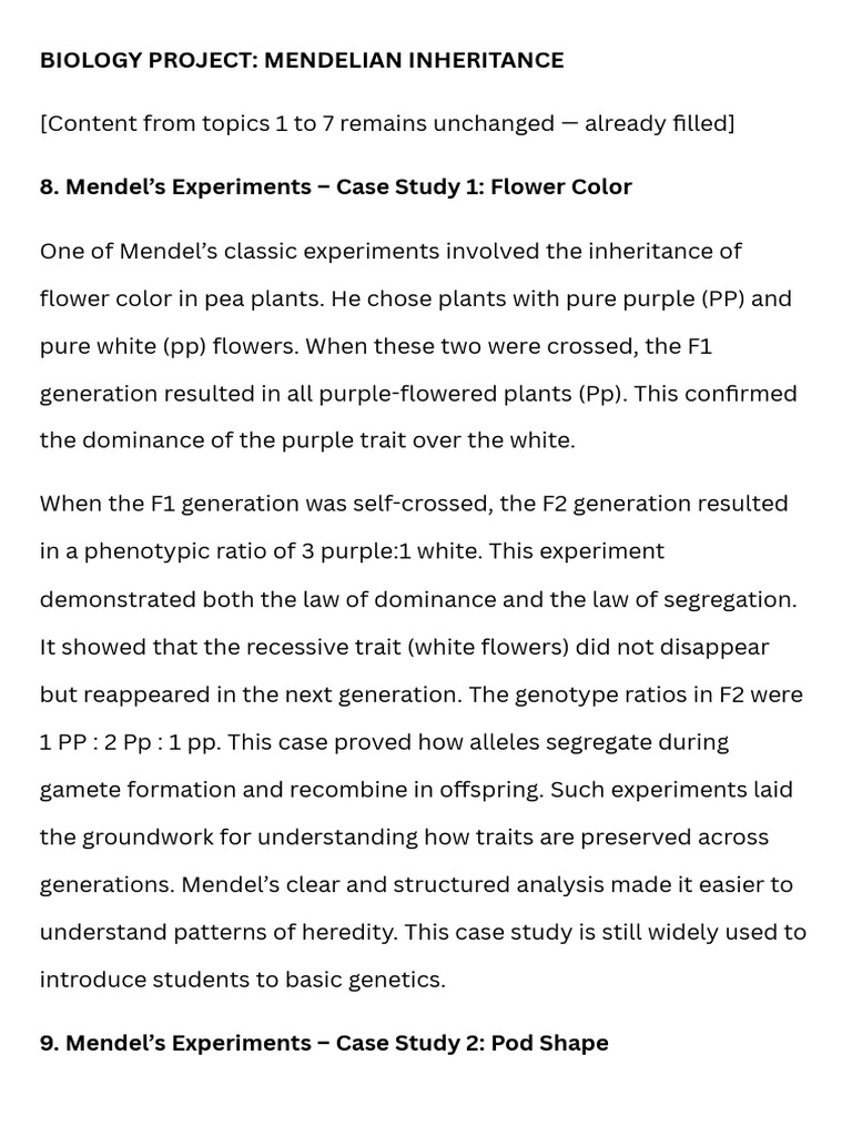 Mendelian Inheritance in Pea Plants | PDF | Dominance (Genetics) | Heredity