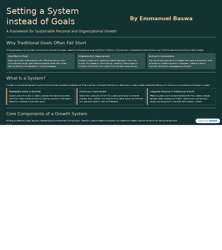 Growth Systems Over Goal-Setting | PDF | Goal | Motivational