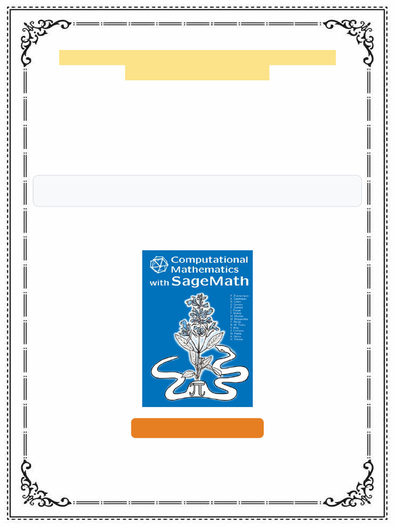 Computational Mathematics With SageMath 1st Edition P. Zimmermann Download Full Chapters | PDF ...