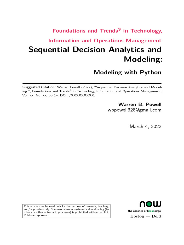 Powell-Sequential Decision Analytics NOW March4-2022-1 | PDF | Variable (Mathematics ...