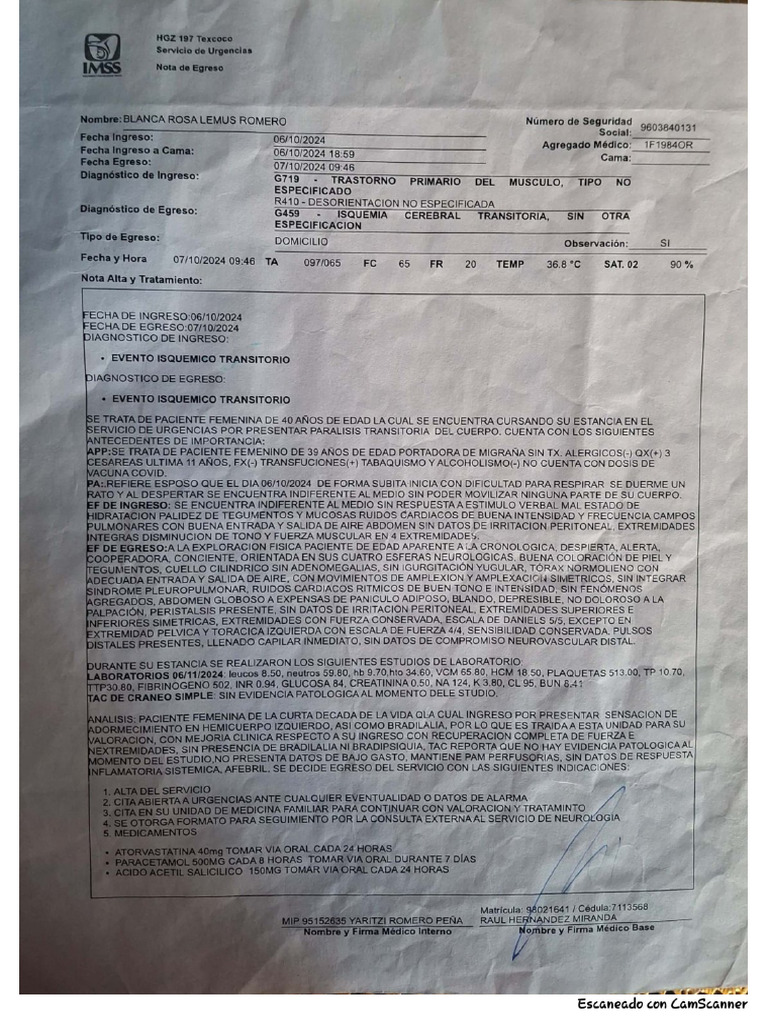 Nota De Egreso Imss Pdf