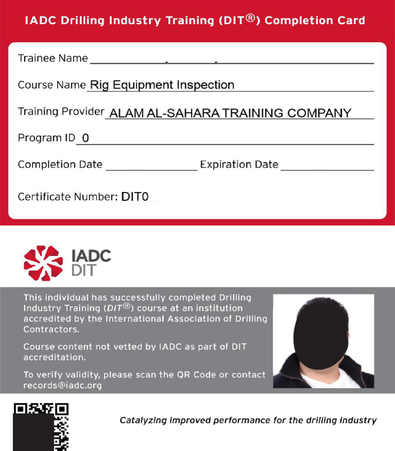 Rig Equipment Inspection Card Templet | PDF
