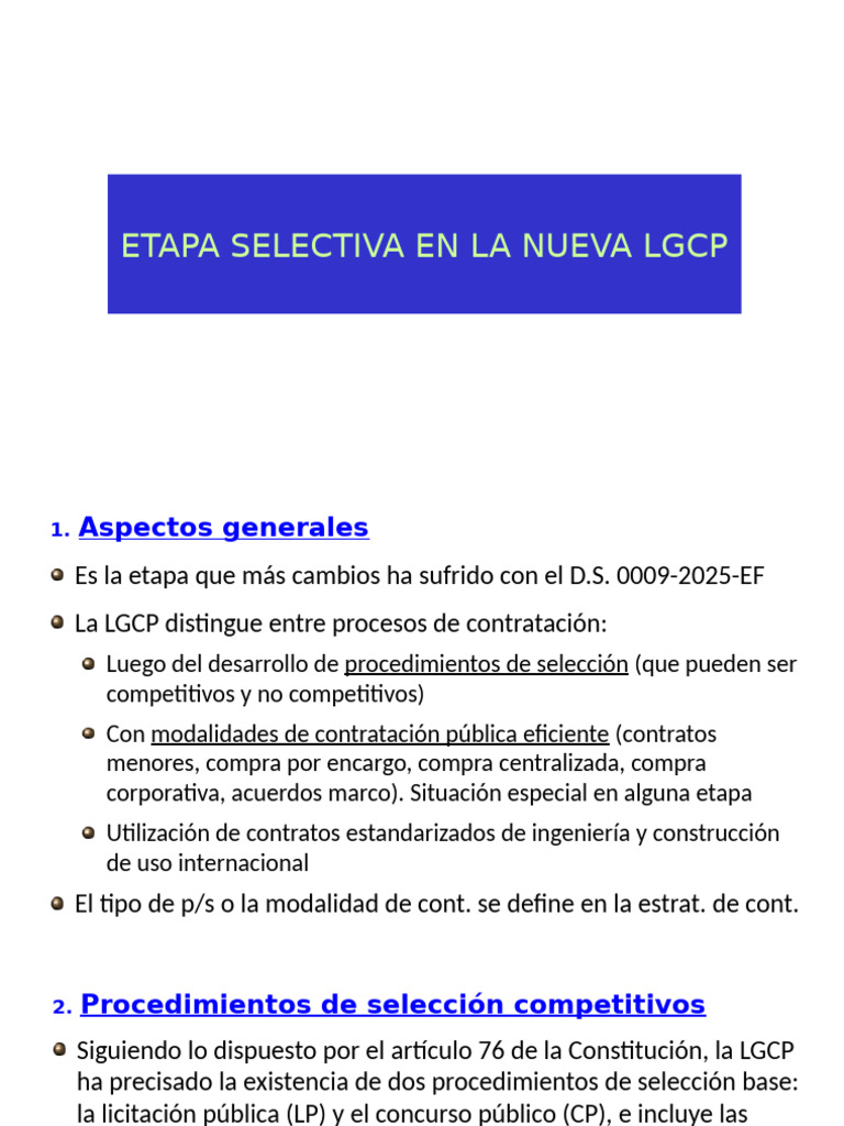 Etapa Selectiva LGCP: Procedimientos y Requisitos | PDF | Diseño ...
