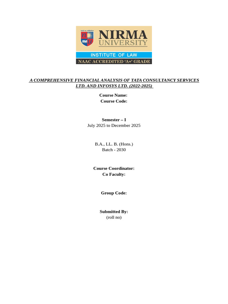 Financial Analysis of TCS and Infosys 2022-2025 | PDF | Business ...