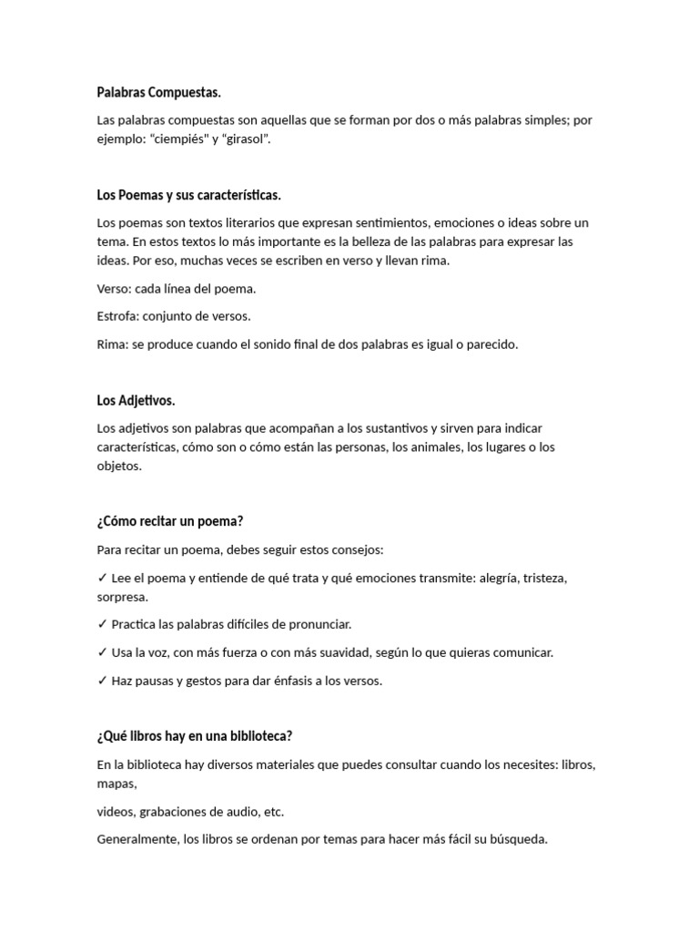 Unidad 3 Leccion 1 y 2 | PDF | Poesía | Adjetivo