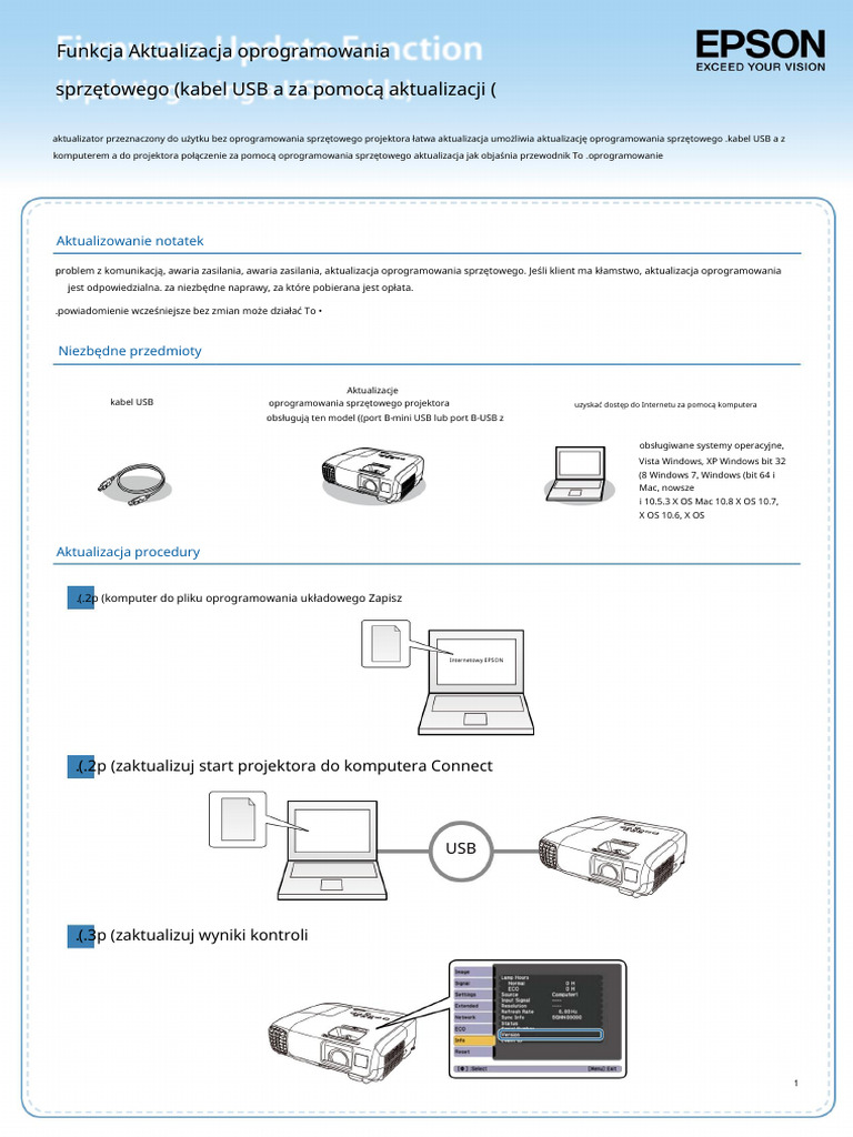 Firmware Update Function Manual USB Cable en | PDF