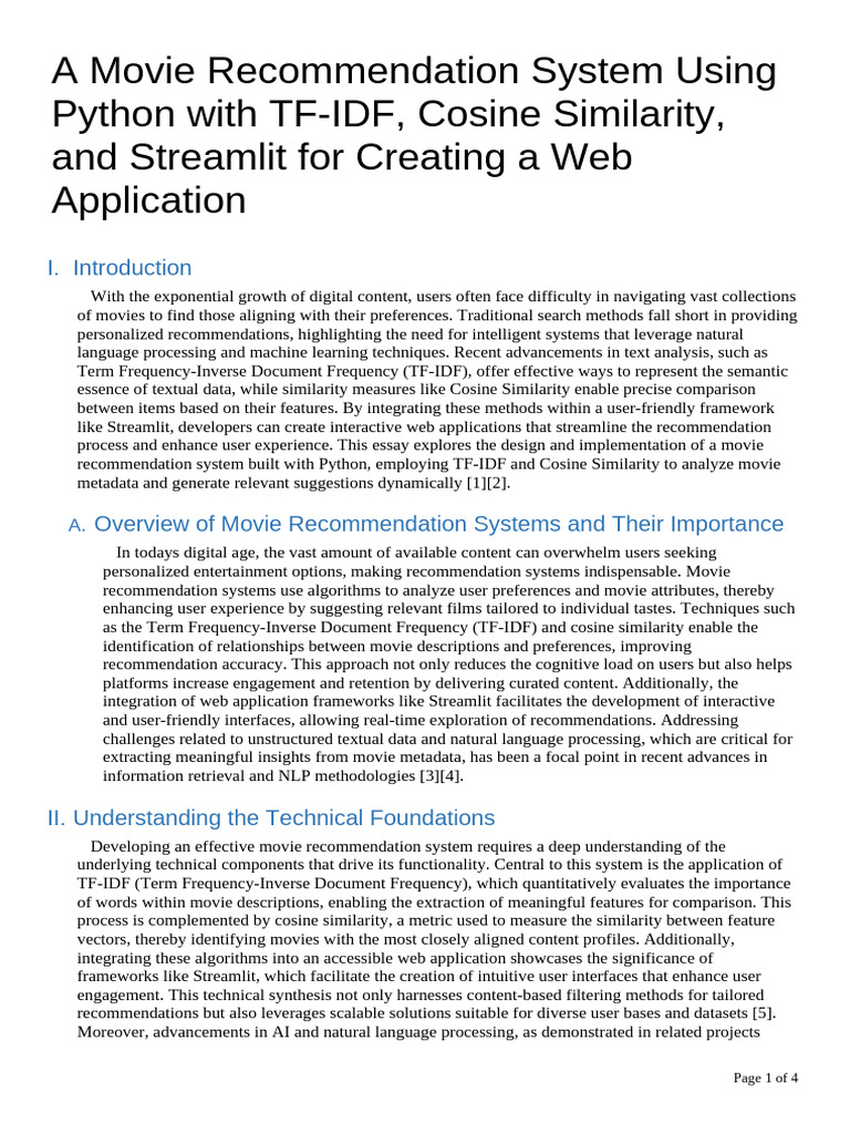 A Movie Recommendation System Using Python With TF Idf Cosine Similarity and Streamlit For ...
