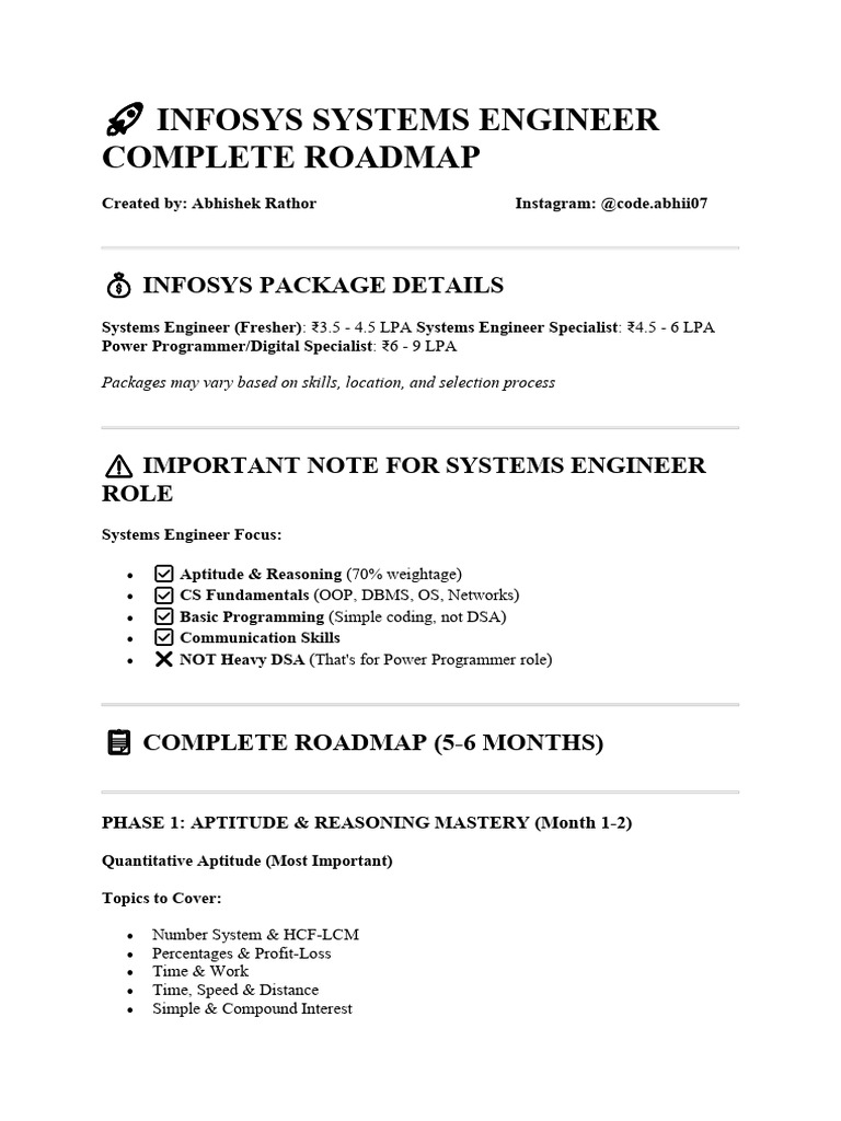 Infosys Systems Engineer Preparation Guide | PDF | Method (Computer ...