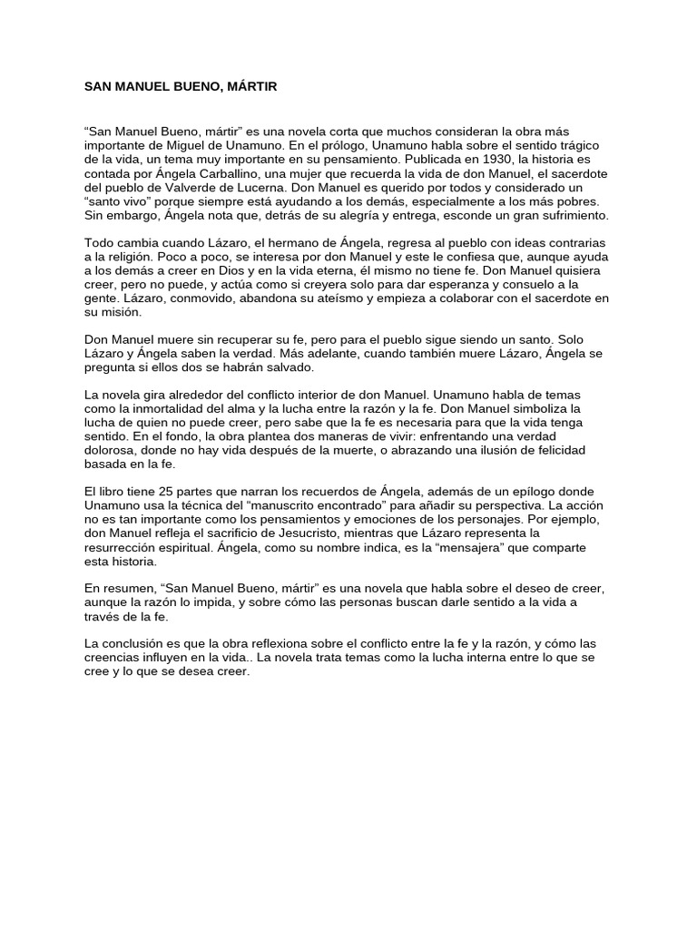 San manuel bueno mártir | PDF