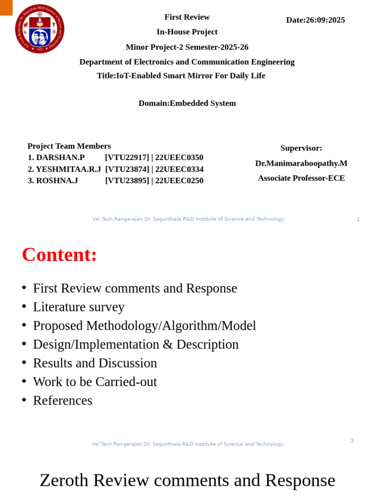 Zeroth Review PPT Format | PDF | Internet Of Things | Computing