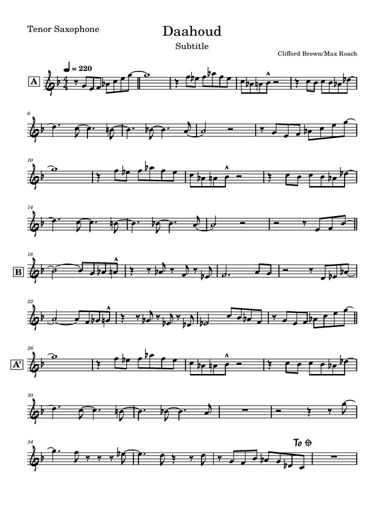 Daahoud Tenor Saxophone | PDF