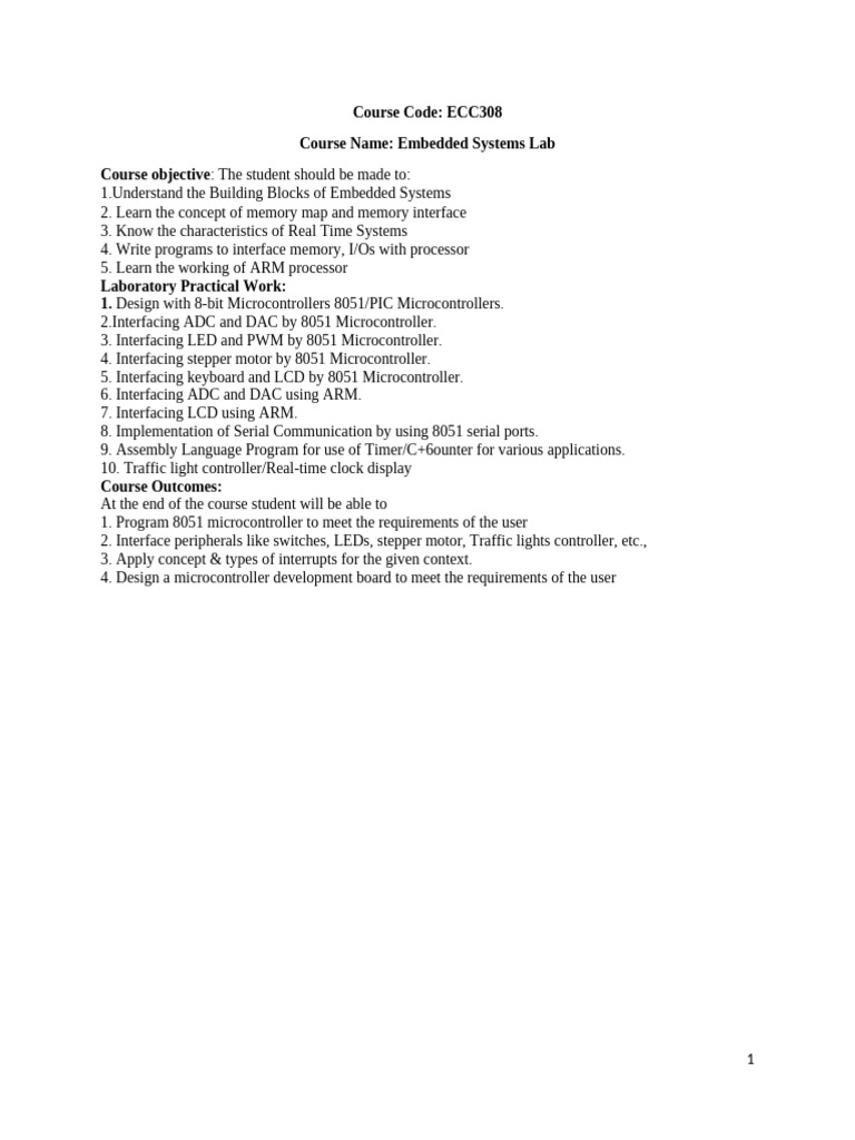 Embedded Lab Manual | PDF | Microcontroller | Computer Engineering