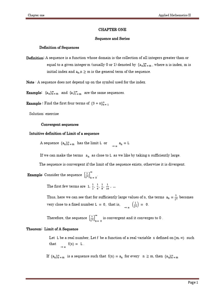 Sequences and Series in Mathematics | PDF | Sequence | Limit (Mathematics)