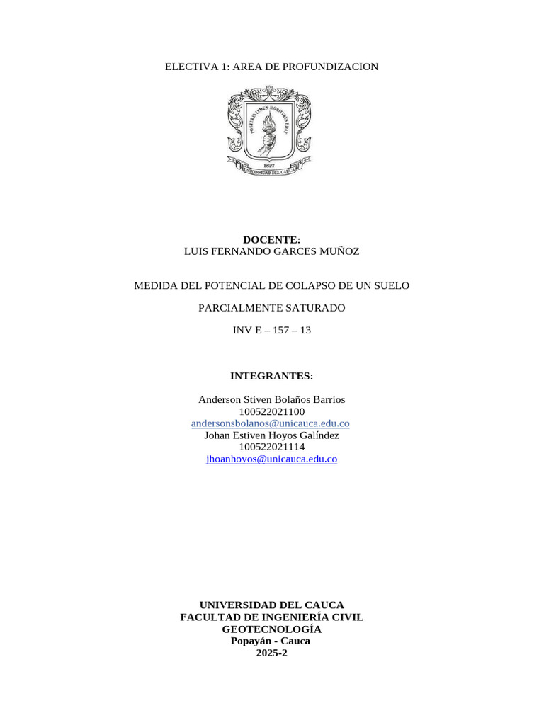 Medición del Colapso en Suelos Saturados | PDF
