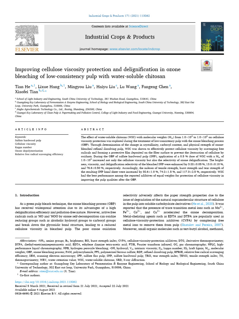 Improving Cellulose Viscosity Protection and Delignification in Ozone ...