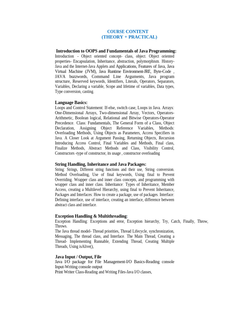 E1UA307C Java Programming | PDF | Class (Computer Programming) | Method (Computer Programming)