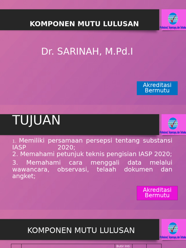 02. IASP Komponen Mutu Lulusan | PDF