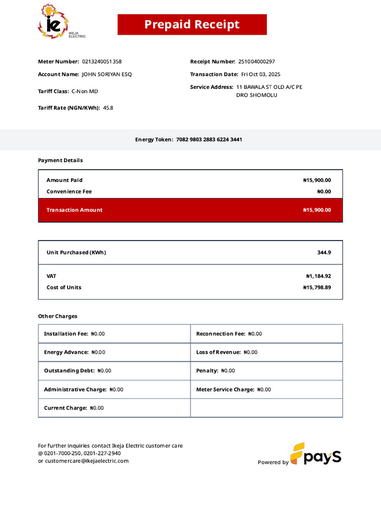 Transaction Receipt 20251003235800002AIP | PDF