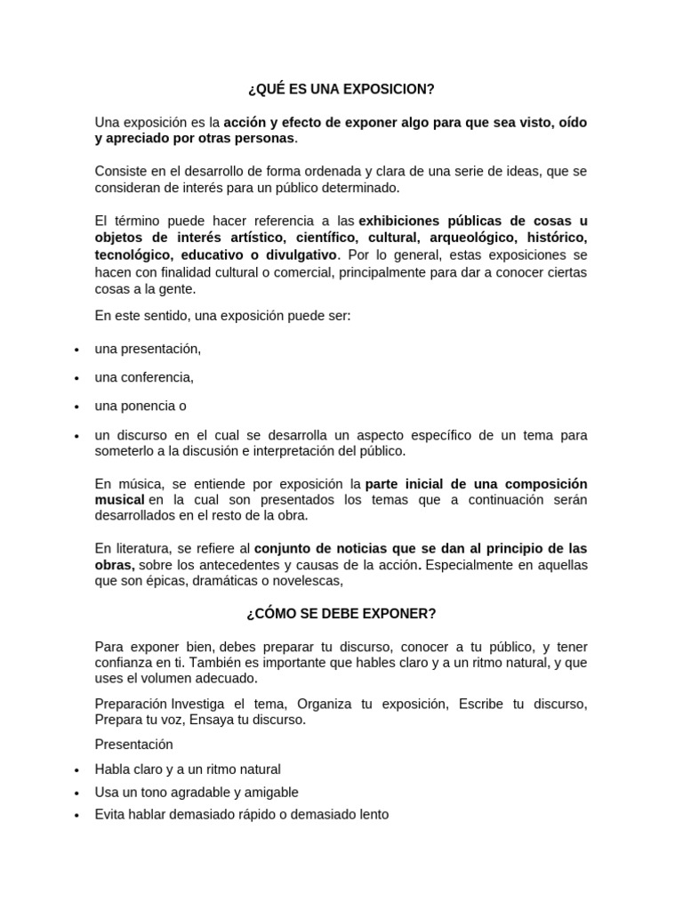 Qué Es Una Exposicion | PDF | Tecnología de información y comunicaciones | Ritmo
