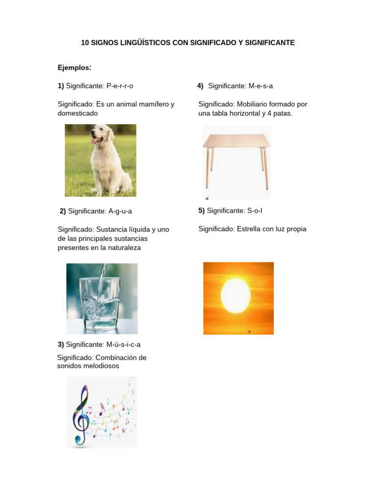 10 Signos Lingüísticos y sus Significados | PDF