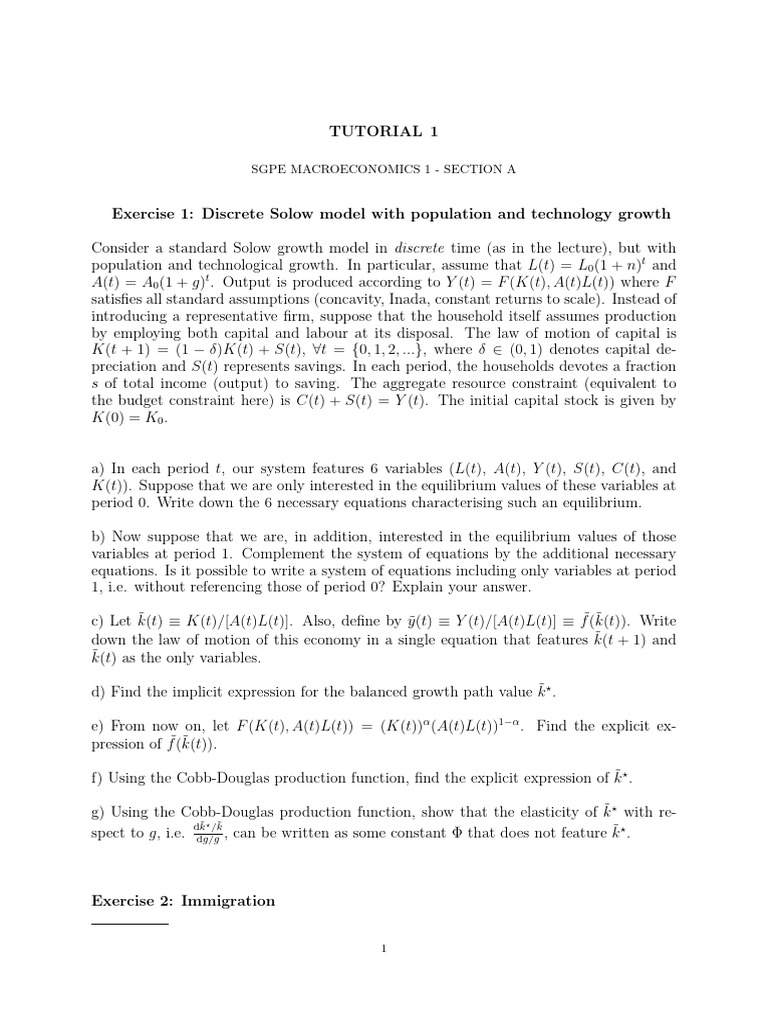Group13 Tutorial1 Macro1 2 | PDF | Production Function | Macroeconomics