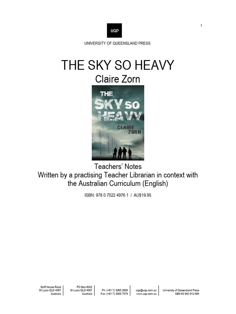 The Sky So Heavy: Teachers' Notes | PDF | Narrative