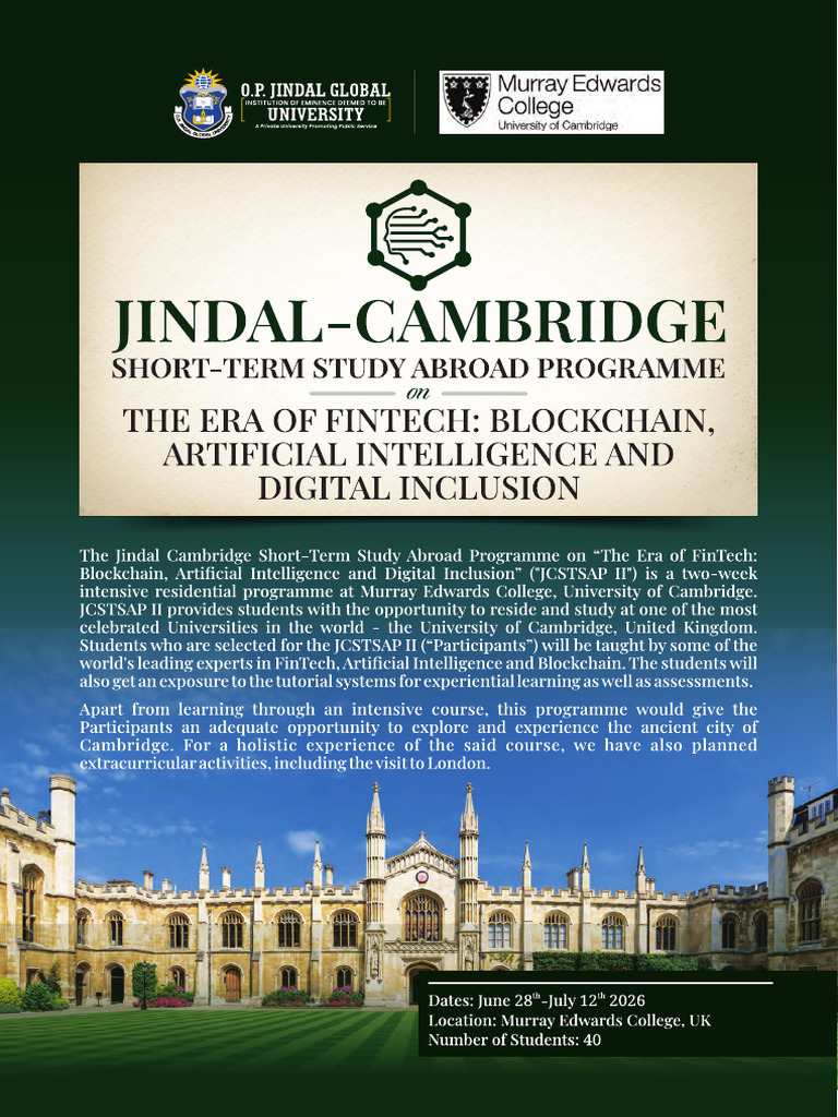 Jindal Cambridge Short-Term Study Abroad Programme 2 | PDF