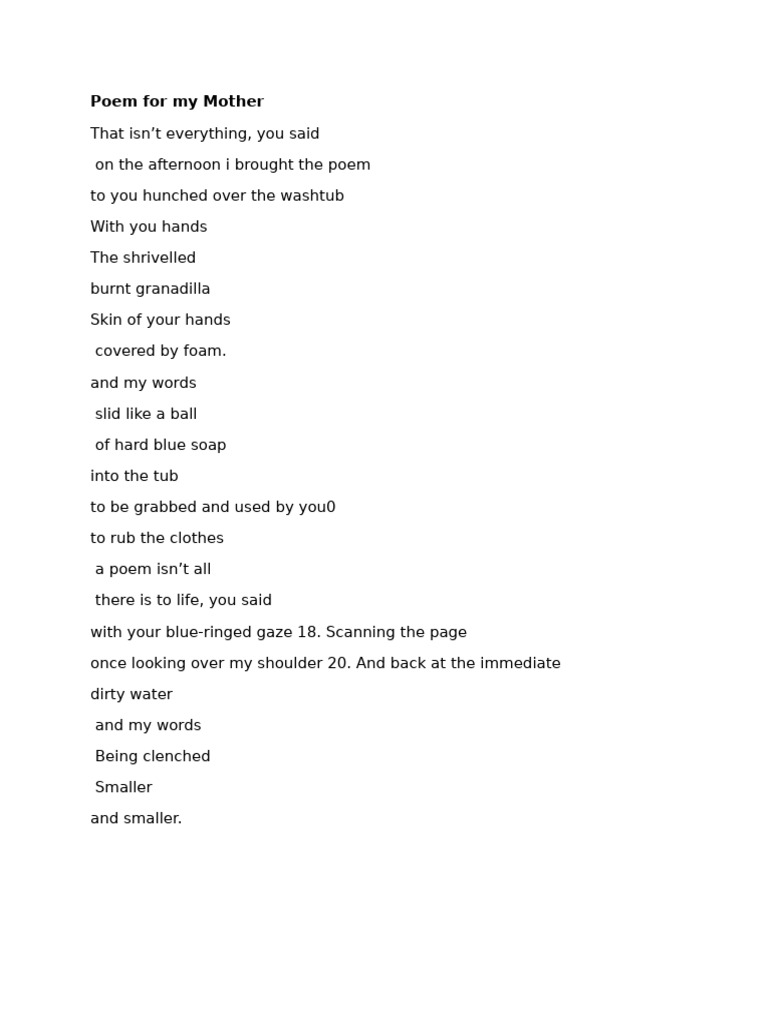 Poem For My Mother | PDF