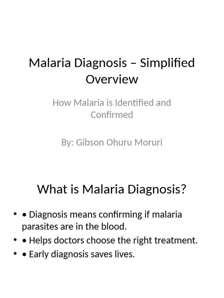 Malaria Diagnosis Simplified Presentation | PDF