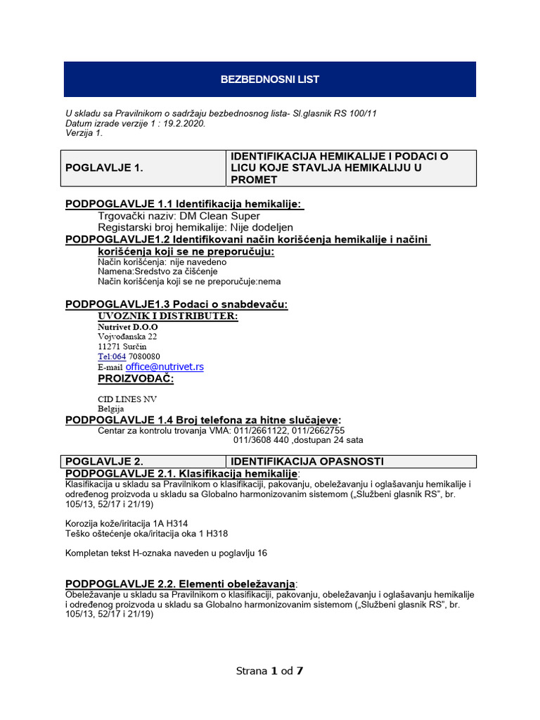 BL DM Clean Super | PDF