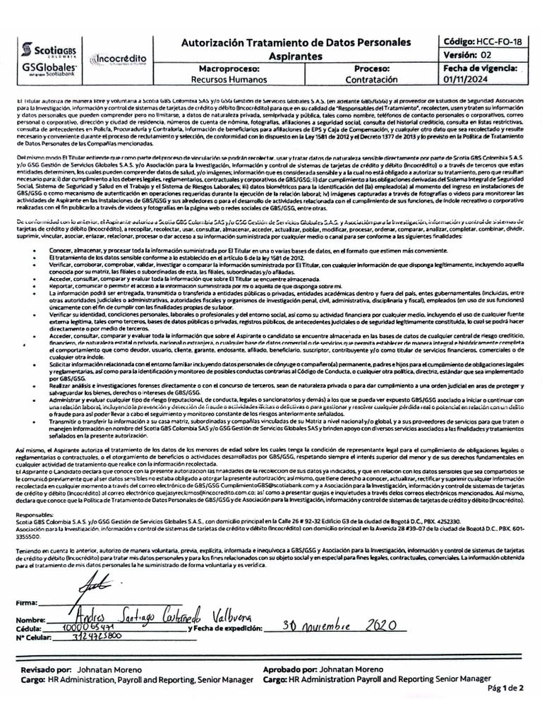 Autorización Scotiabank | PDF