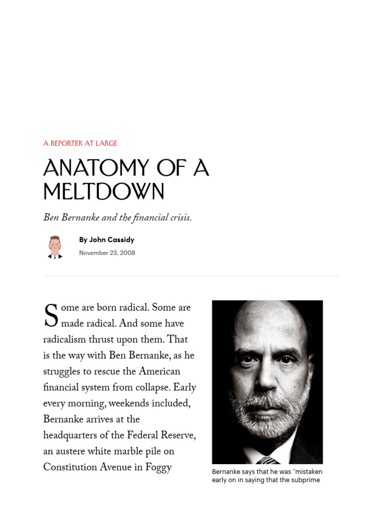 Bernanke's Crisis Response Strategies | PDF | Ben Bernanke | Federal ...