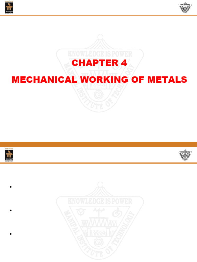 Chapter 4 Mechanical Working of Metals - Rev - PPT | PDF | Deformation ...