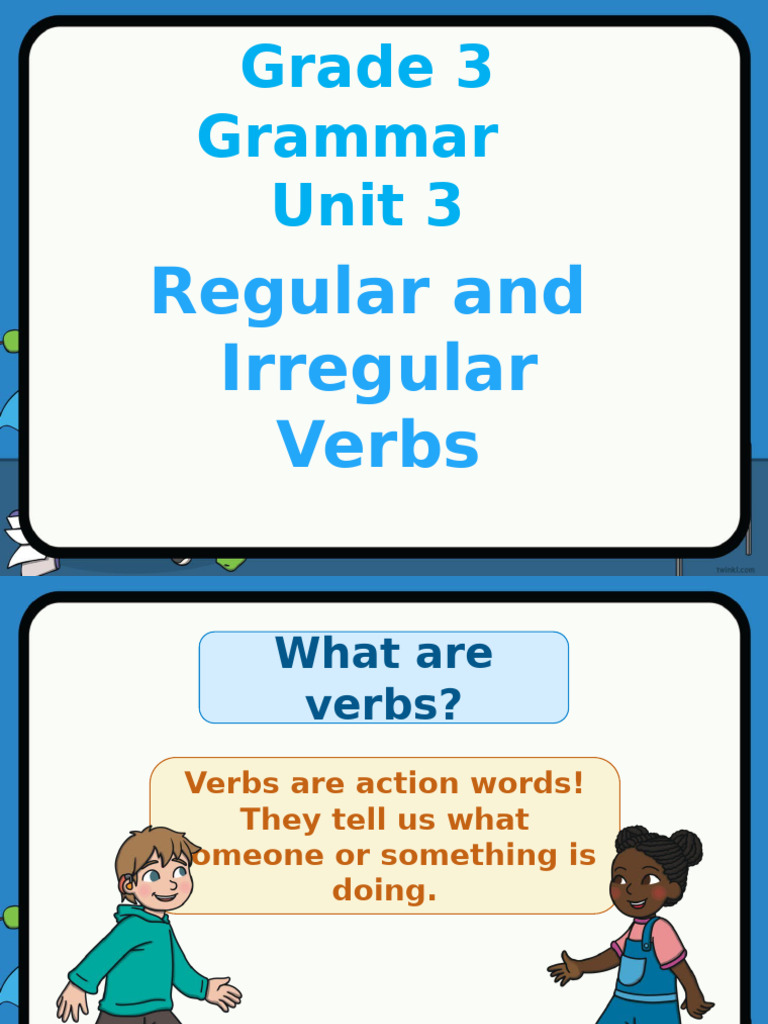 Grade 3 Regular and Irregular Verbs | PDF | Grammatical Tense ...