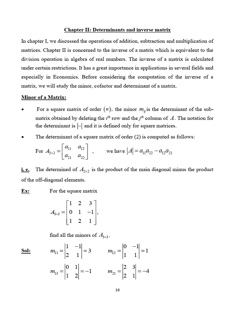 Matrix Inverses and Determinants Explained | PDF | Matrix (Mathematics ...