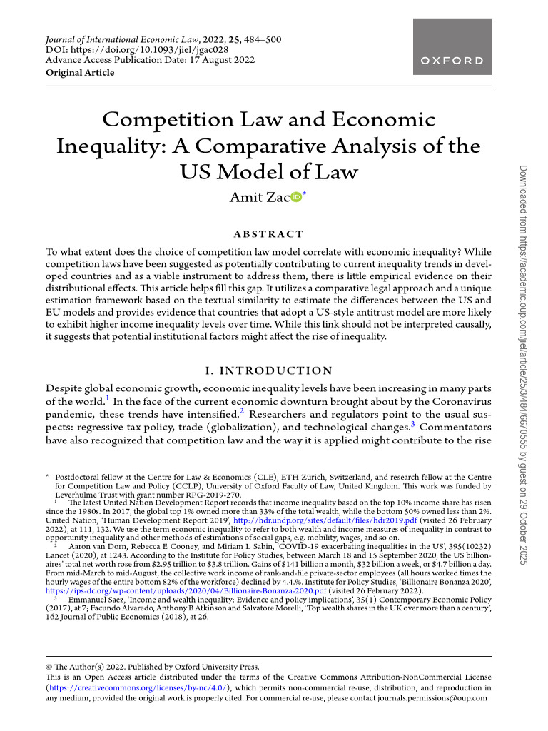 [Concorrência] Competition Law and Economic Inequality A Comparative ...