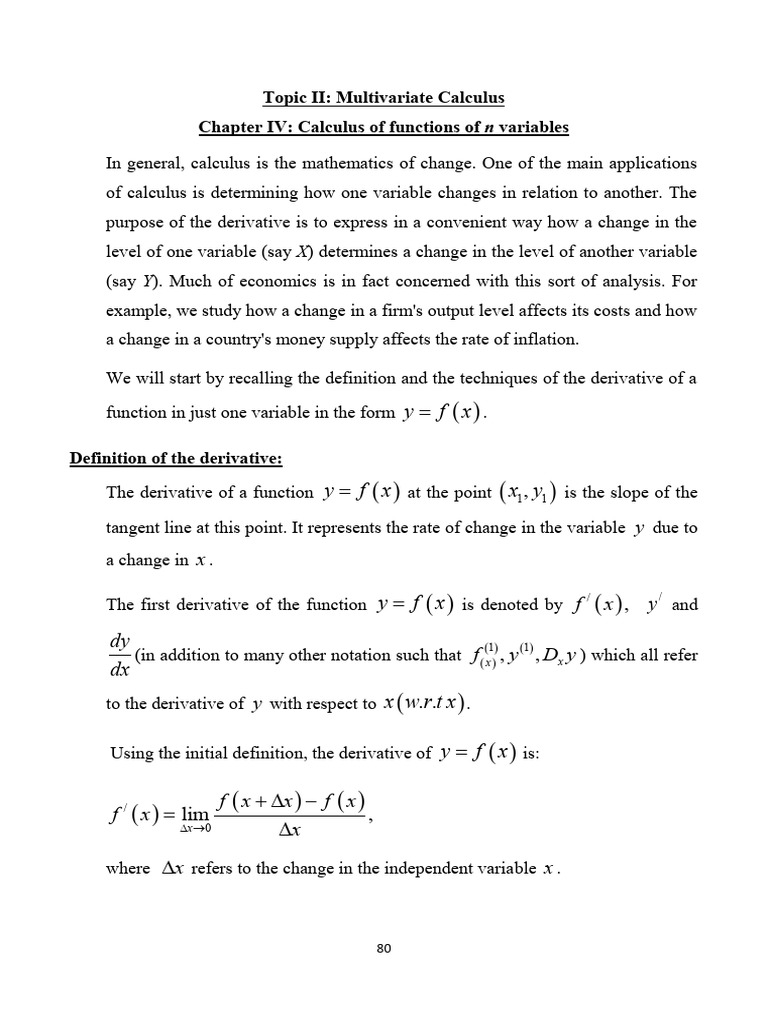 3061 - Chapter 4 - Calculus of Functions of N Variables | PDF ...