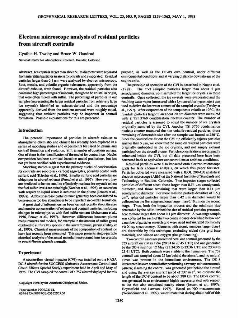 Geophysical Research Letters - 1998 - Twohy - Electron Microscope ...