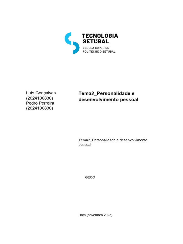 Tema2 - Personalidade e Desenvolvimento Pessoal | PDF | Aprendizado ...