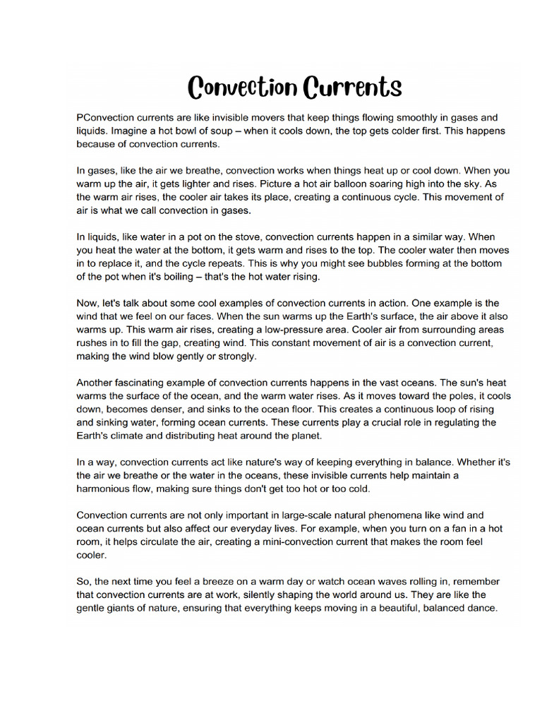 Convection Currents Information | PDF