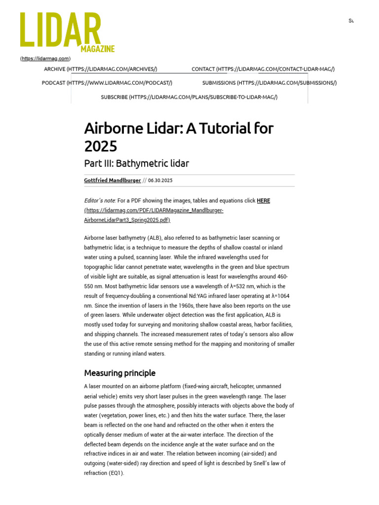READING#3 - LiDARMagazine - AirborneLiDARPart3 - BATHY-Lidar - A ...