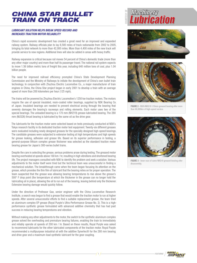 China Star Bullet Train Lubrication Success | PDF | Rail Transport ...