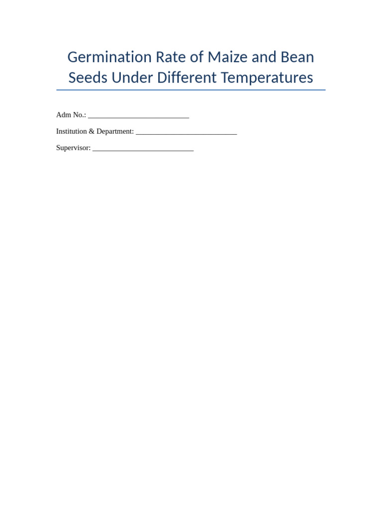 Germination Rate Research Project | PDF | Seed | Germination