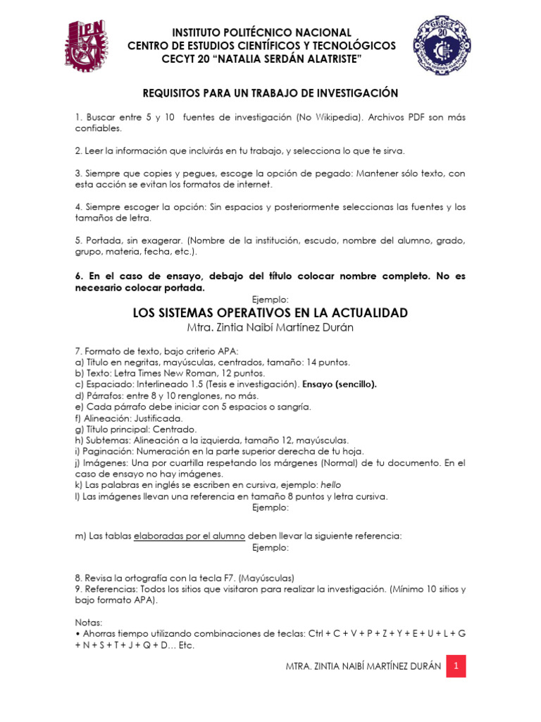 Requisitos Apa | PDF | Estilo apa