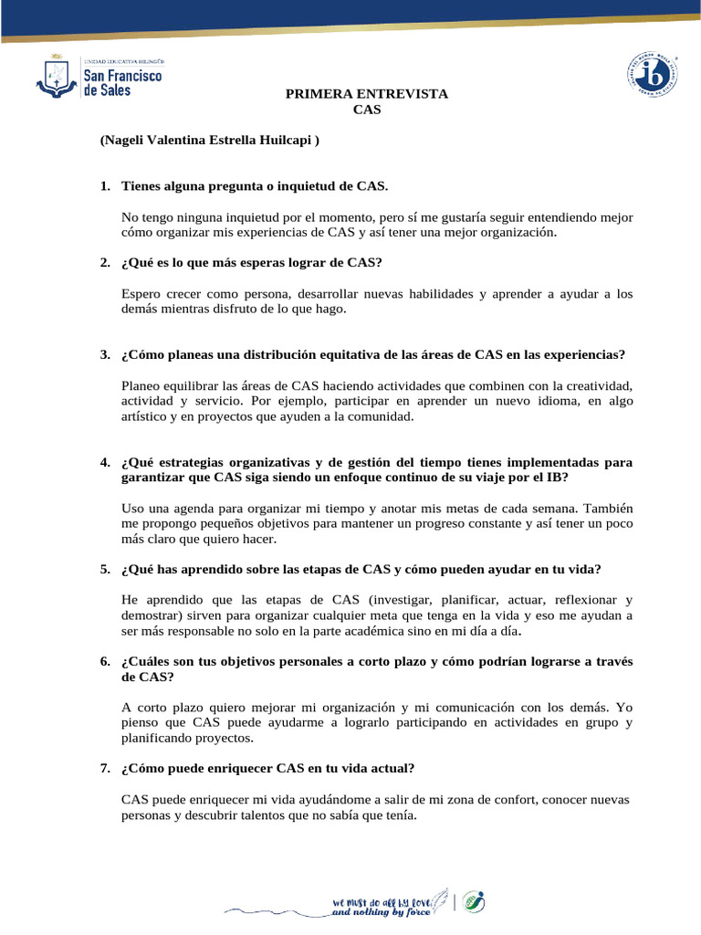 Entrevista Formal ESTRELLA V | PDF | Aprendizaje | Creatividad