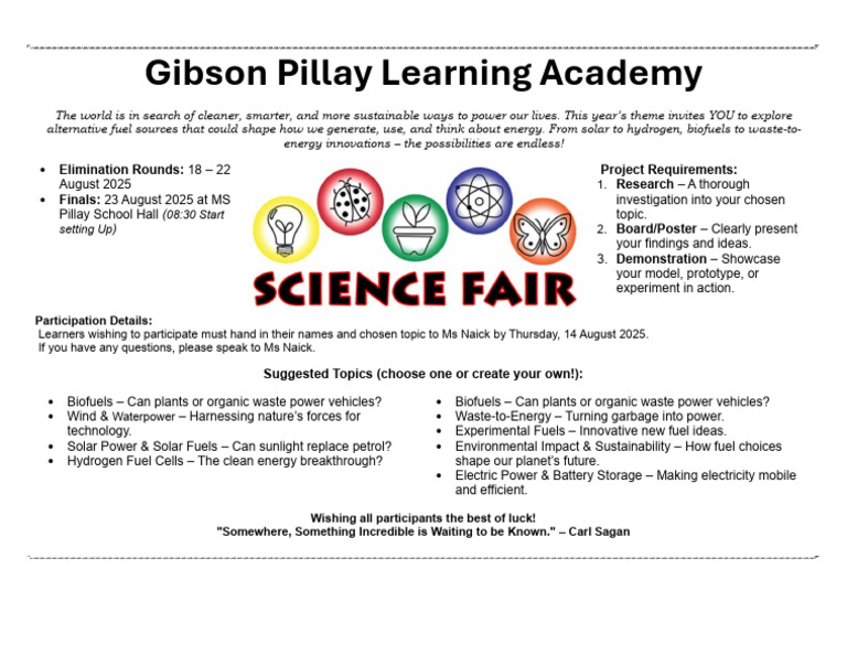 Science Fair Notice Grade 7-11 | PDF | Solar Power | Sustainable Energy