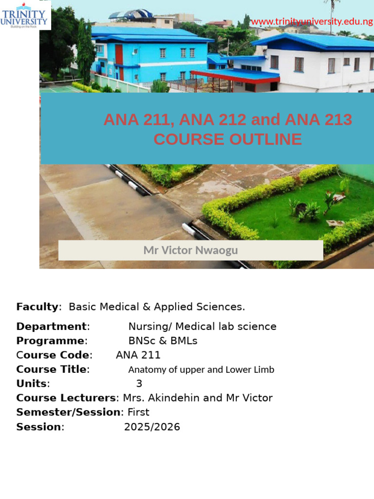 Anatomy Course Outline | PDF | Central Nervous System | Skull