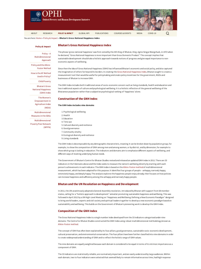Ophi Org Uk Policy Gross National Happiness Index Pdf
