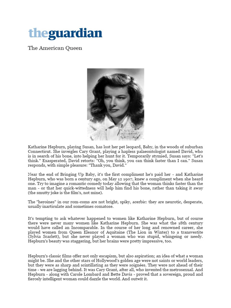 Katherine Hepburn (Sarah Churchwell) | PDF